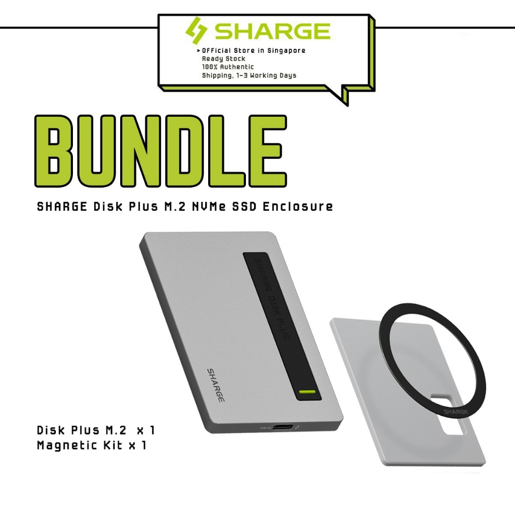 SHARGE Disk Plus M.2 NVMe SSD Enclosure with Active Cooling System ...