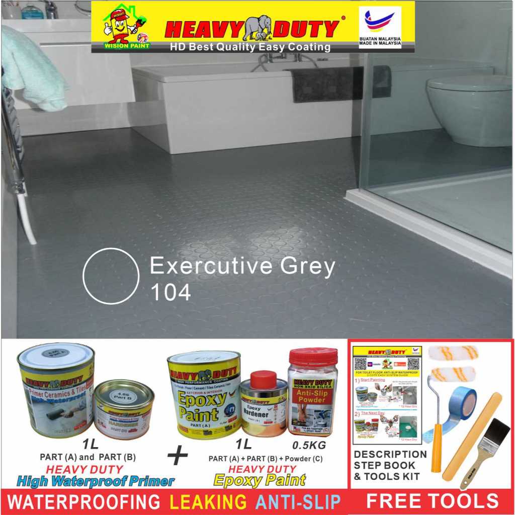 104 evercutive grey ( FULL SET EPOXY HEAVY DUTY ) Waterproof Epoxy ...