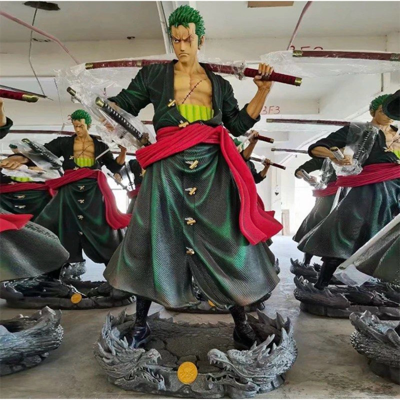 Life Size 218cm Roronoa Zoro Anime Figure Statue Sculpture One Piece ...