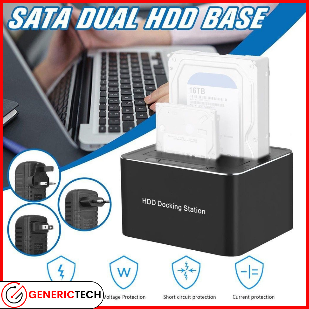 (SG) Dual Hard Drive Docking Station - for SATA HDD SSD Hard Disk ...