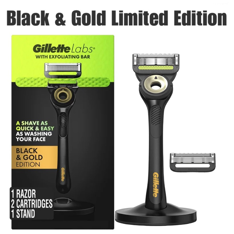 【Ready Stock in SG】Gillette Labs Razor Black & Gold Limited Edition ...