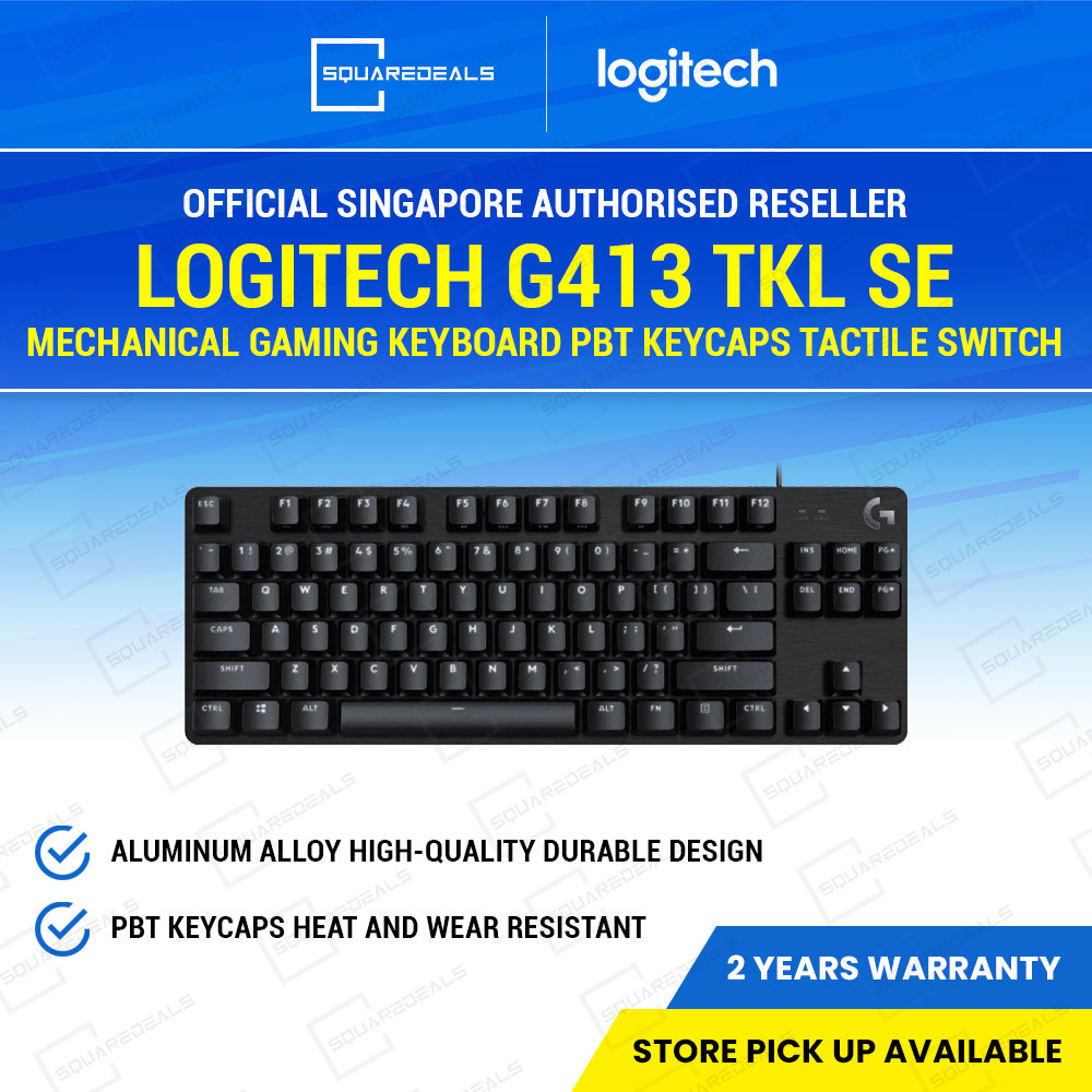 Logitech G413 TKL SE Mechanical Gaming Keyboard PBT Keycaps Tactile ...