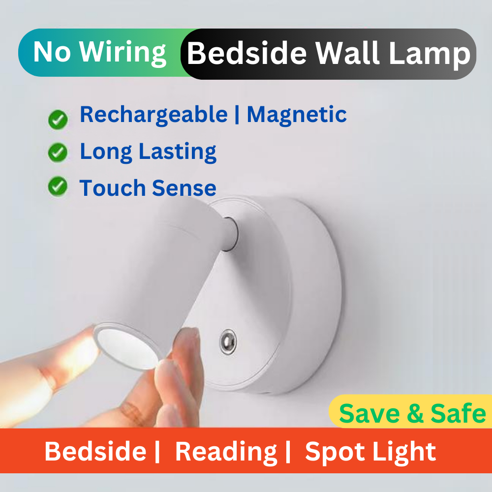 LED Wall Light USB Rechargeable Bedside lamp Bedroom Living room ...