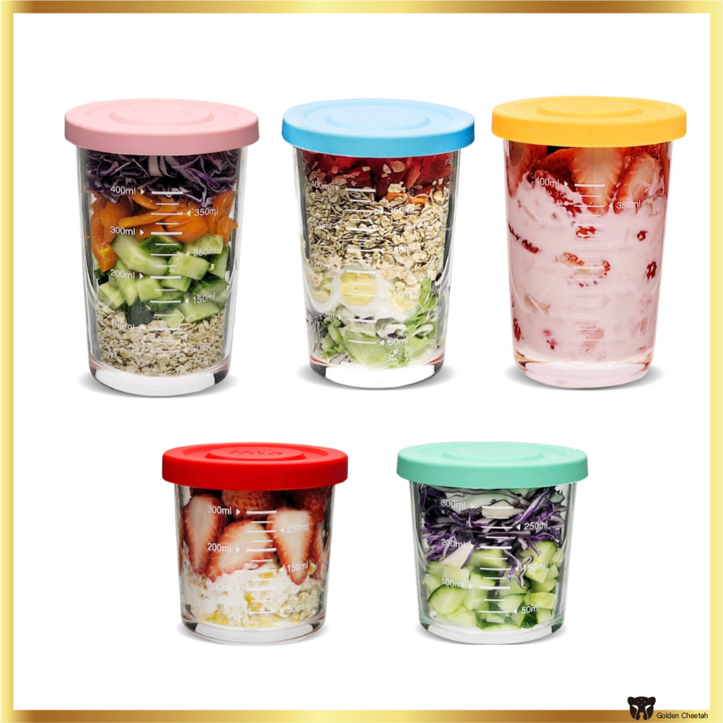 Mir Shake Jar Glass Airtight Container with Capacity Marks 400ml 550ml | Shopee Singapore