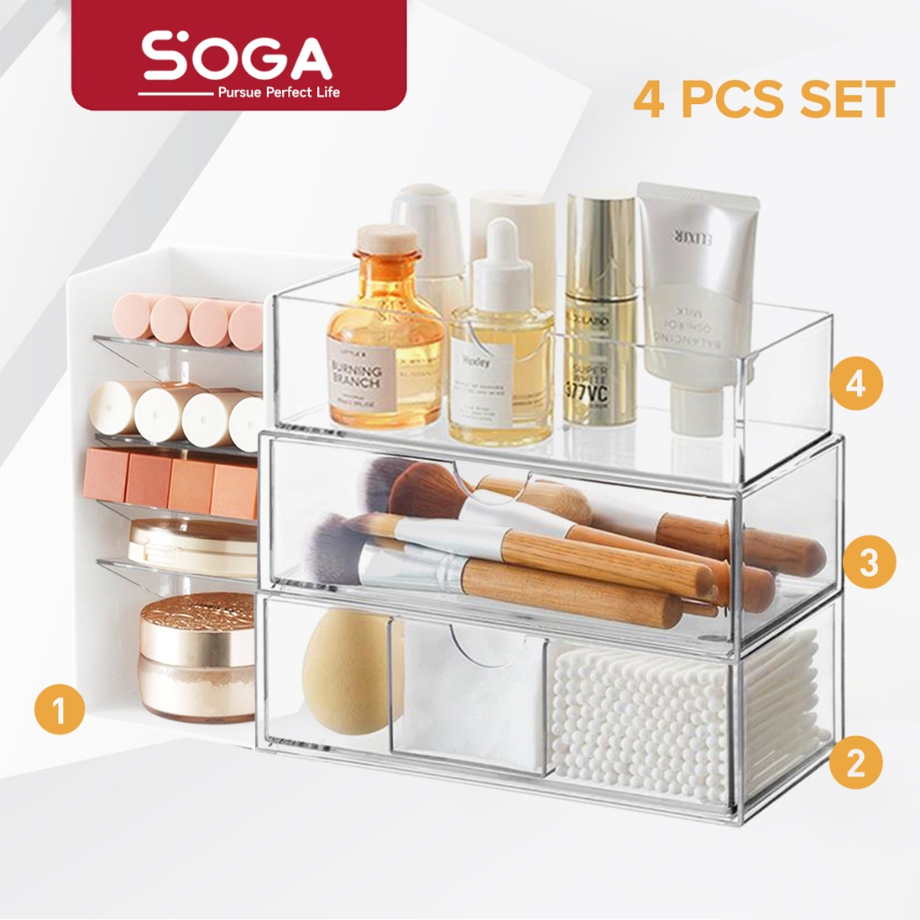 （SG）SOAG Acrylic Makeup Organizer Cosmetic Organiser Skincare Storage ...