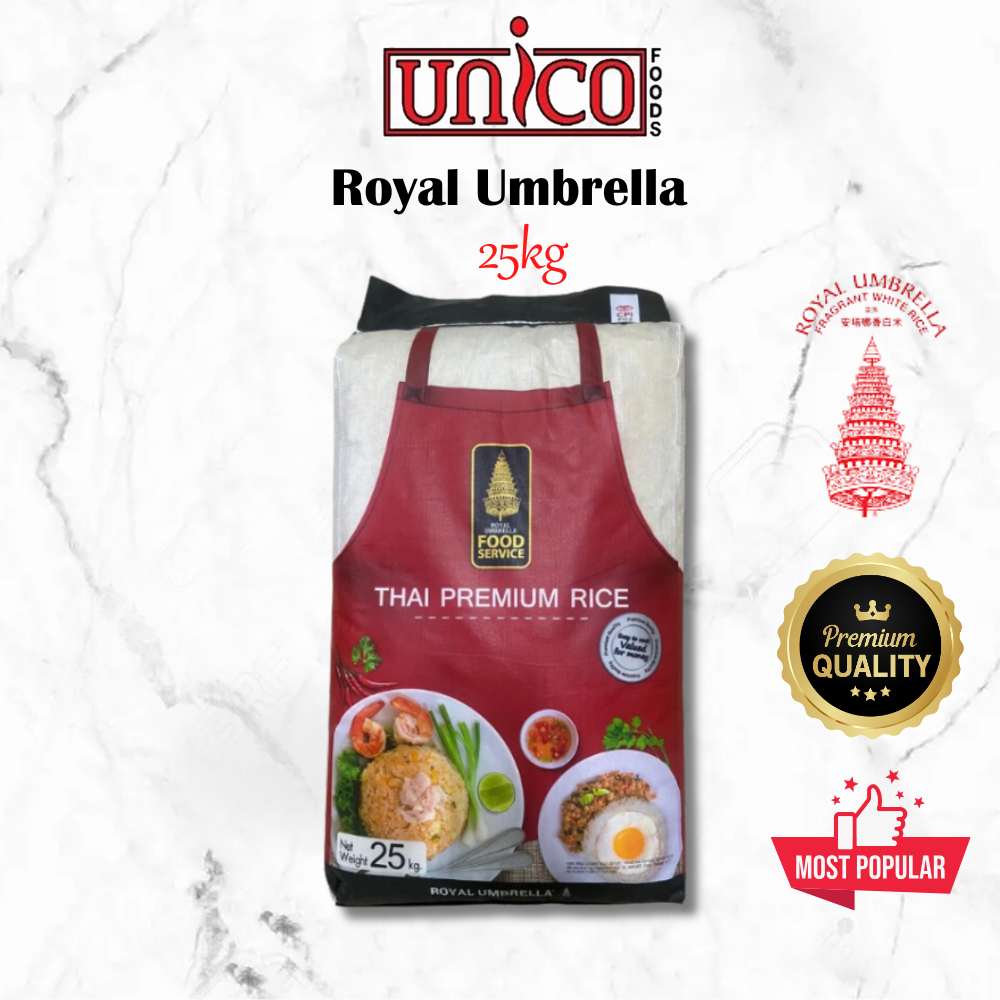 [UNICOFOODS] Royal Umbrella Premium Fragrant Rice 25Kg | 泰国皇族安培娜香米 ...