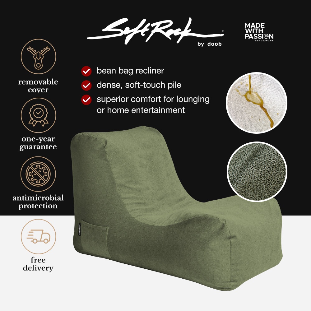 SoftRock Bohemian - Pile Fabric Bean Bag Recliner | Shopee Singapore