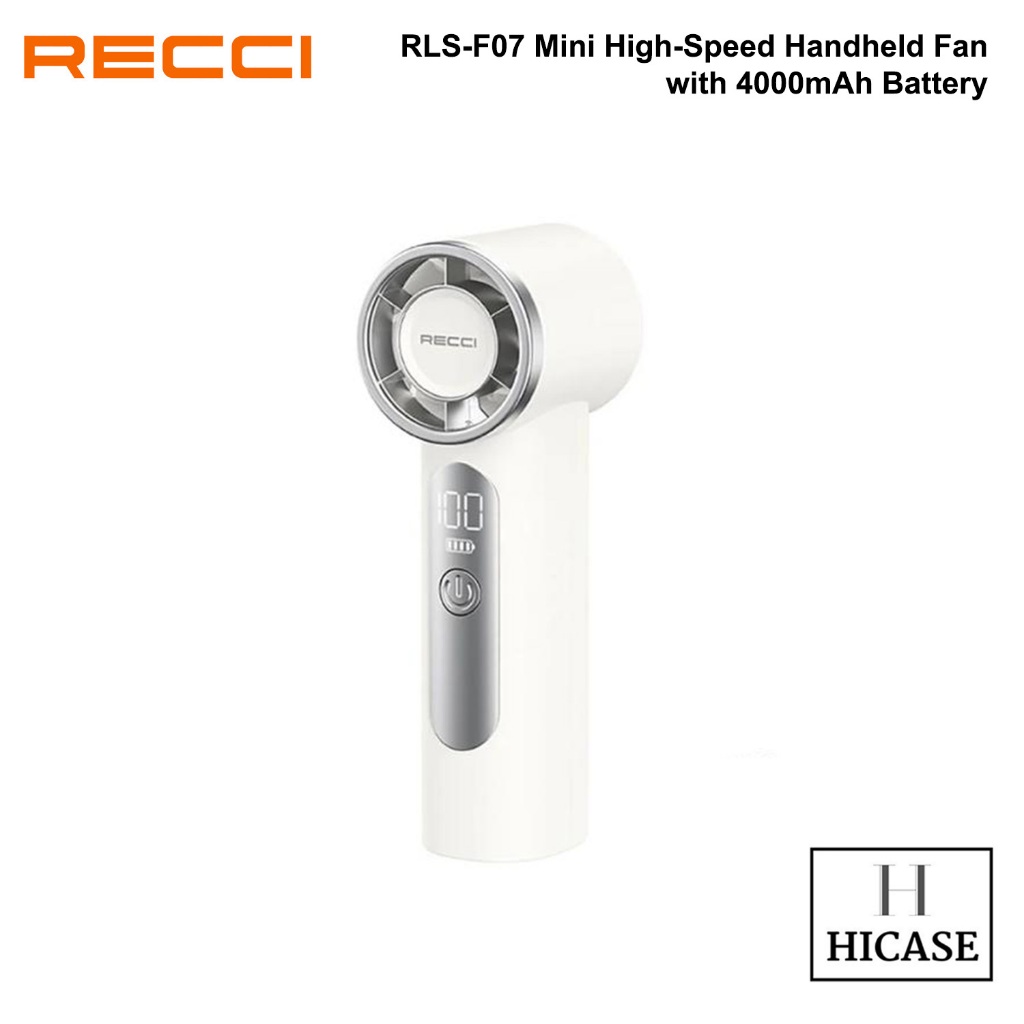 RECCI RLS-F07 Mini High-Speed Handheld Fan with 4000mAh Battery ...