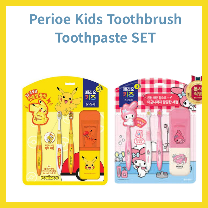 PERIOE kidsToothbrush(3ea) /Toothpaste Set Pokemon Pikachu /sanrio 6 ...
