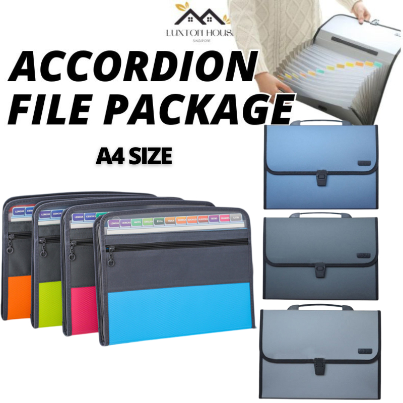 {SG} A4 Expandable File Folder Accordion File Organizer 13/12 Pockets ...