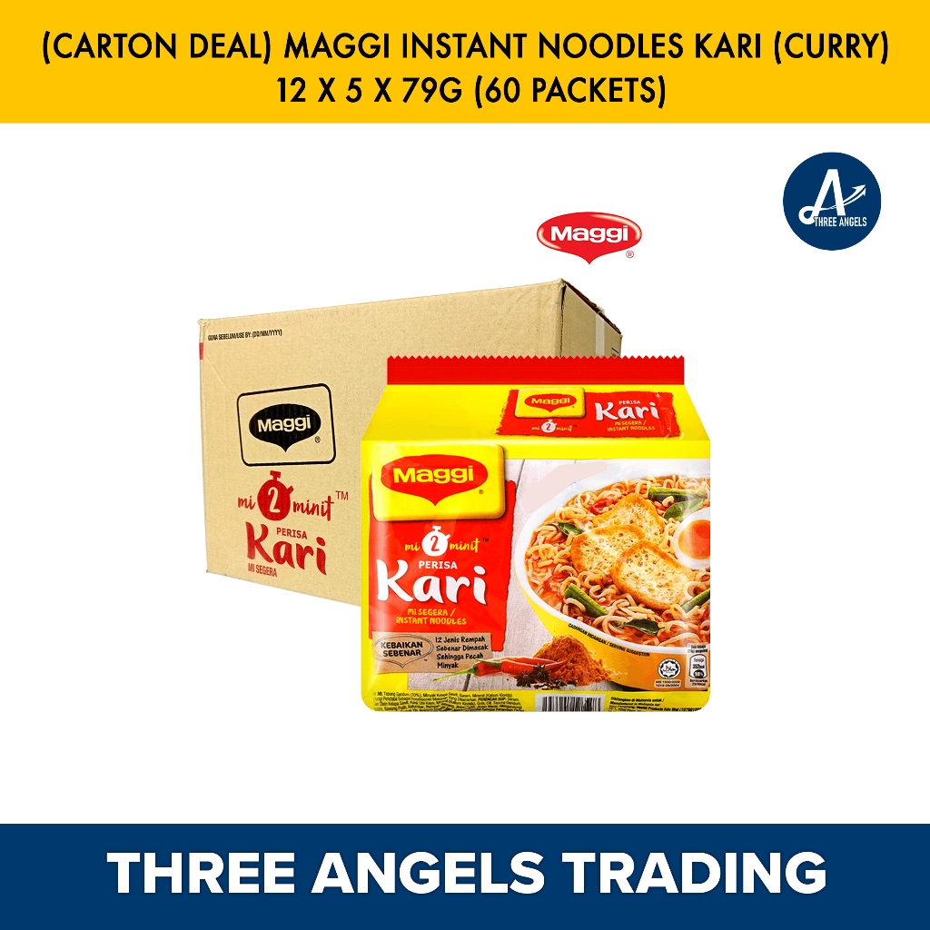 (Carton Deal) Maggi Instant Noodles Kari (Curry) 12 x 5 x 79g (60 ...