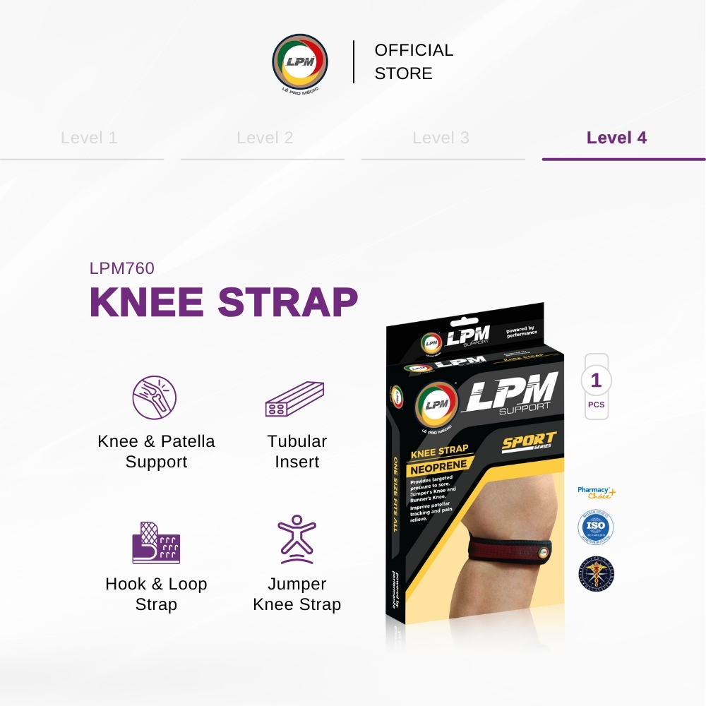 LPM Knee Strap 760 Patella Knee Brace with Tubular Insert For Jumping ...