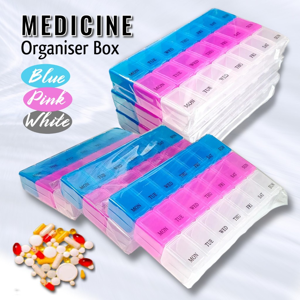 (3 Pcs) Medication Supplement Storage Case with 7 Compartments in ...