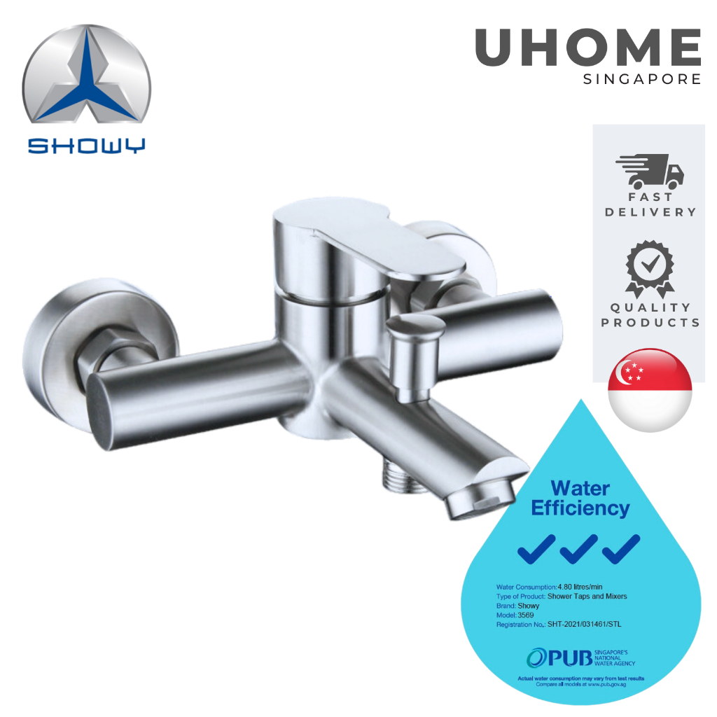 Showy 304 Stainless Steel "Wand" Single Lever Long Bath Shower Mixer ...