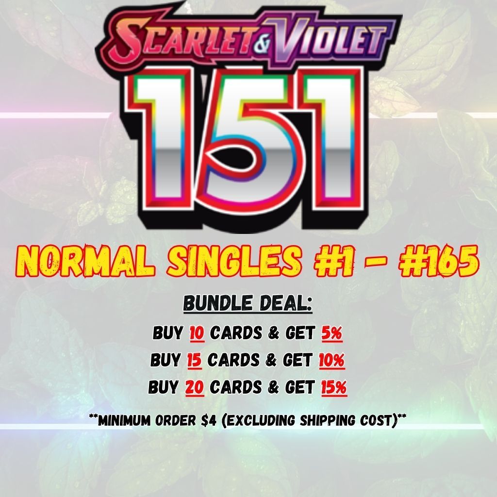 Pokemon: Scarlet & Violet - 151 Expansion: Normal #1 - #165 *Updated ...