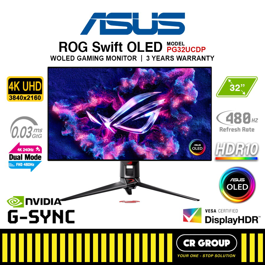 ROG Swift OLED PG32UCDP 31.5-inch Dual Mode 4K 240Hz /FHD 480Hz WOLED ...