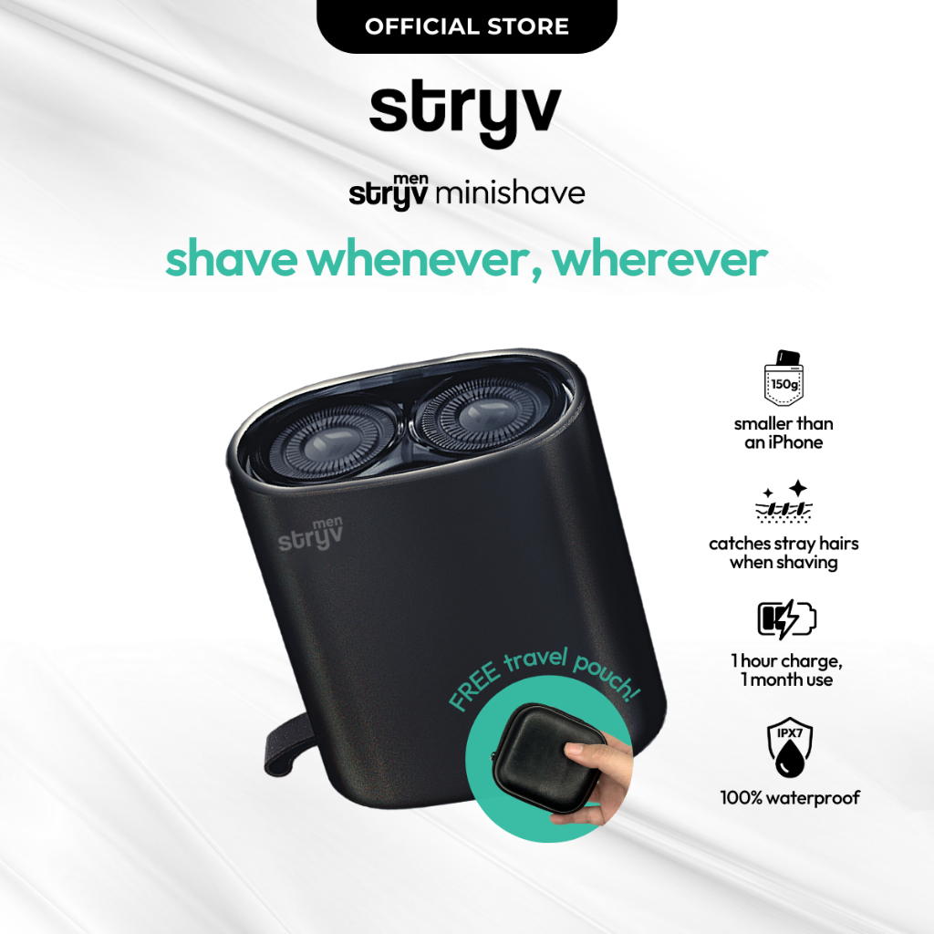 Stryv Men | MiniShave 1.0 - Travel Electric Face Shaver, with Free ...