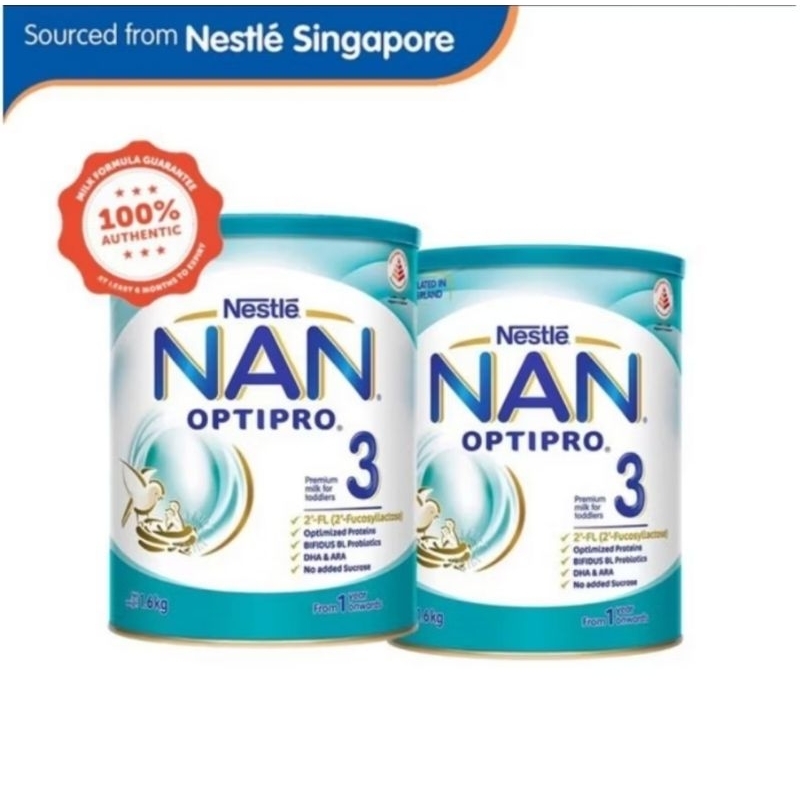 (Bundle of 2) Nestle Nan Stage 3 1.6kg (Dented tin)(Singapore Source ...