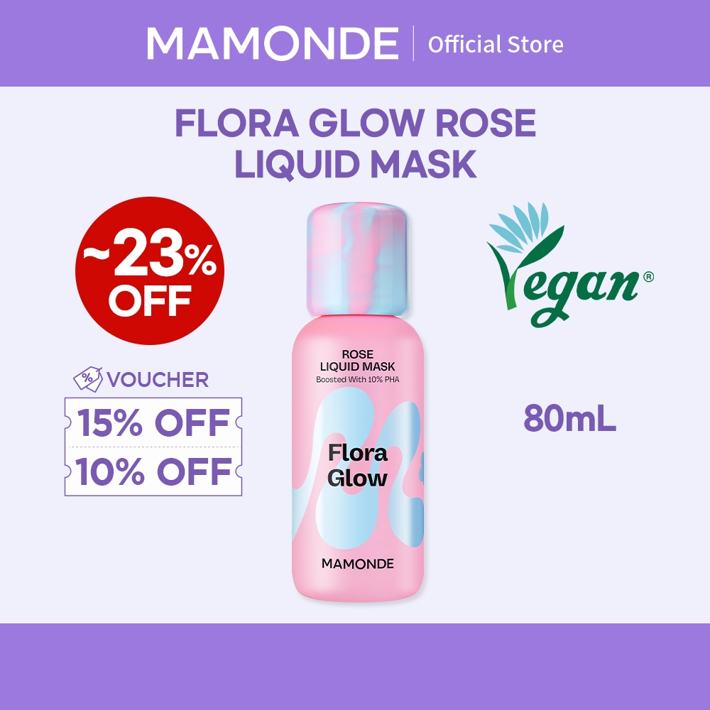 Mamonde Flora Glow Rose Liquid Mask with Rose Peptide & PHA | Make-up ...