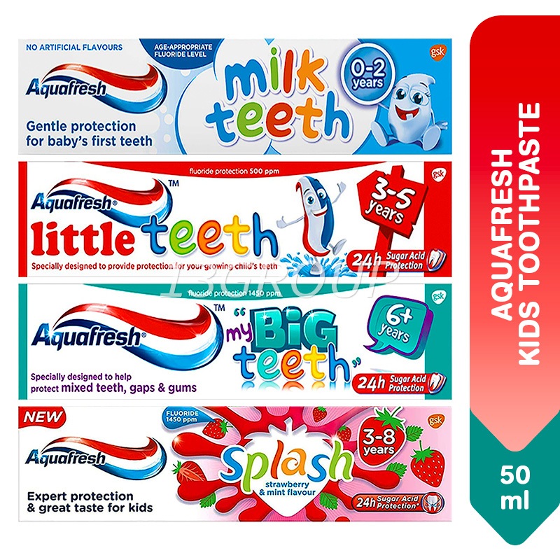 Aquafresh Kids Toothpaste Milk Little Big Teeth, 50ml | Shopee Singapore