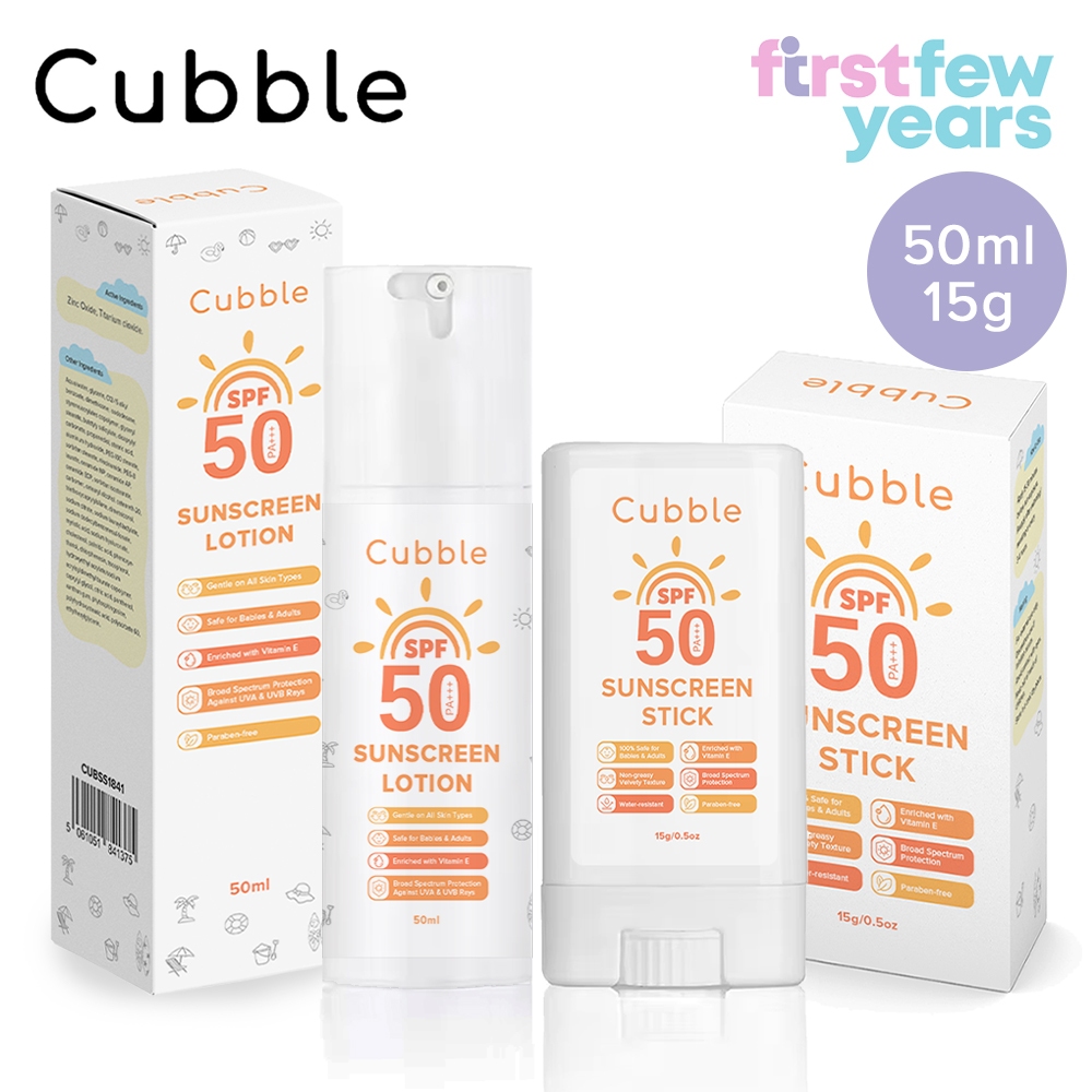 Cubble Baby Mineral Sunscreen Stick / Sunscreen Lotion -Sunblock SPF50 ...