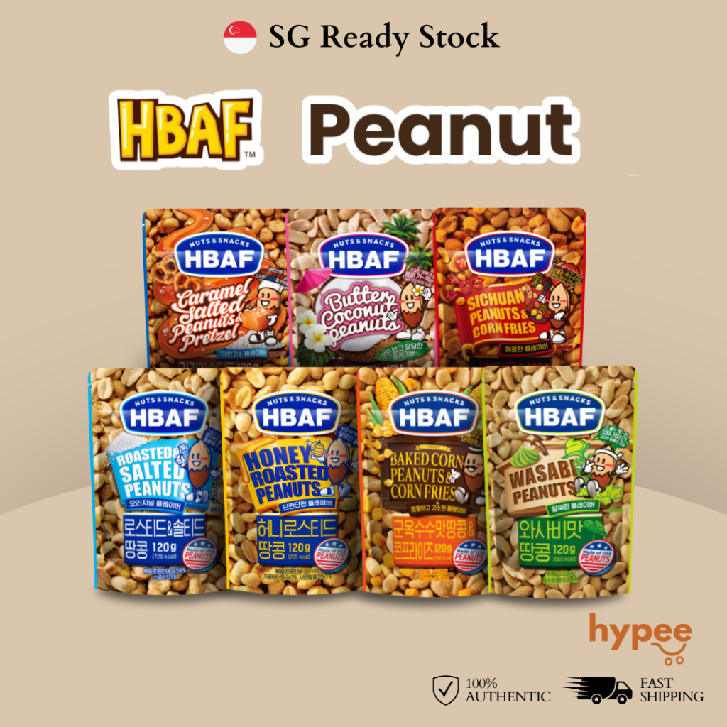 [SG Stock] HBAF Peanuts 120g Honey Roasted / Sichuan / Butter Coconut / Wasabi / Salted | Shopee ...