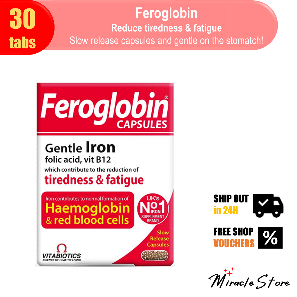 Vitabiotics Feroglobin Slow Release Capsules 30Tabs | Shopee Singapore