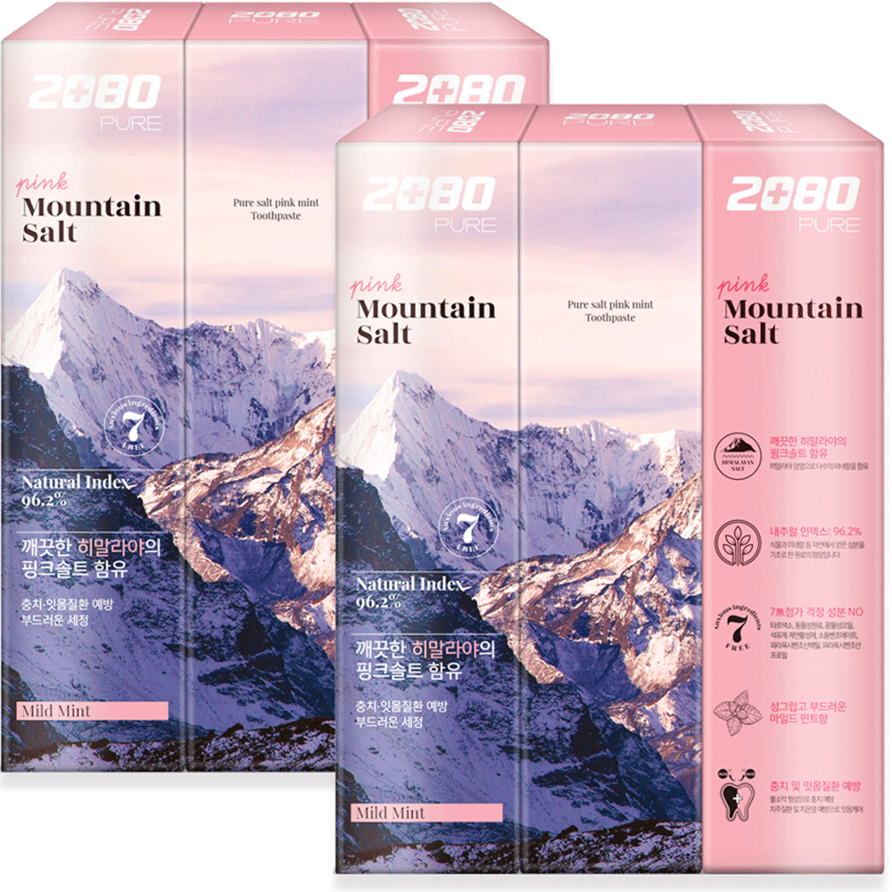 2080 Pure Mountain Pink Salt Toothpaste, 150 g, 6 pieces (genuine ...
