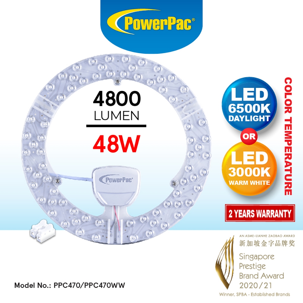 PowerPac LED Ceiling light Ceiling Lamp, Round Light 47 Watts (PPC470 ...
