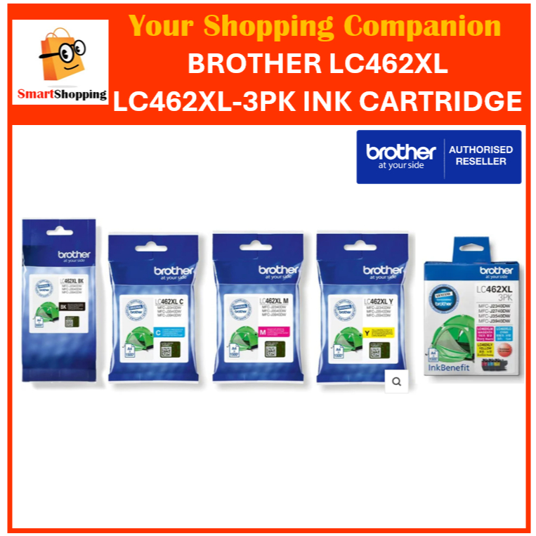 (Original) Brother LC462XL LC-462XL 462XL LC-462XL CMY-3PK Ink ...