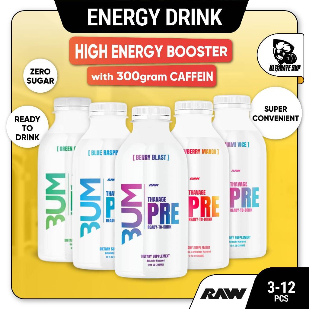 Raw Nutrition Cbum Series Thavage, Pre Workout Drink, Maximize Energy ...