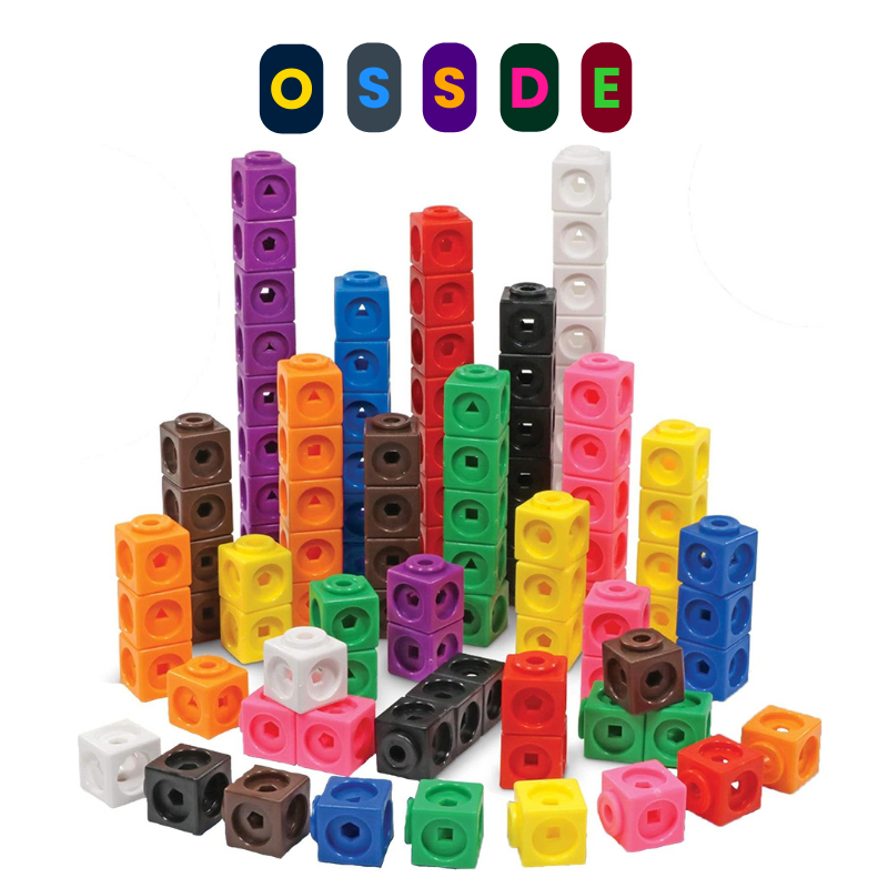 OSSDE Number Blocks Set of 100 Cubes With Education Cards Math ...