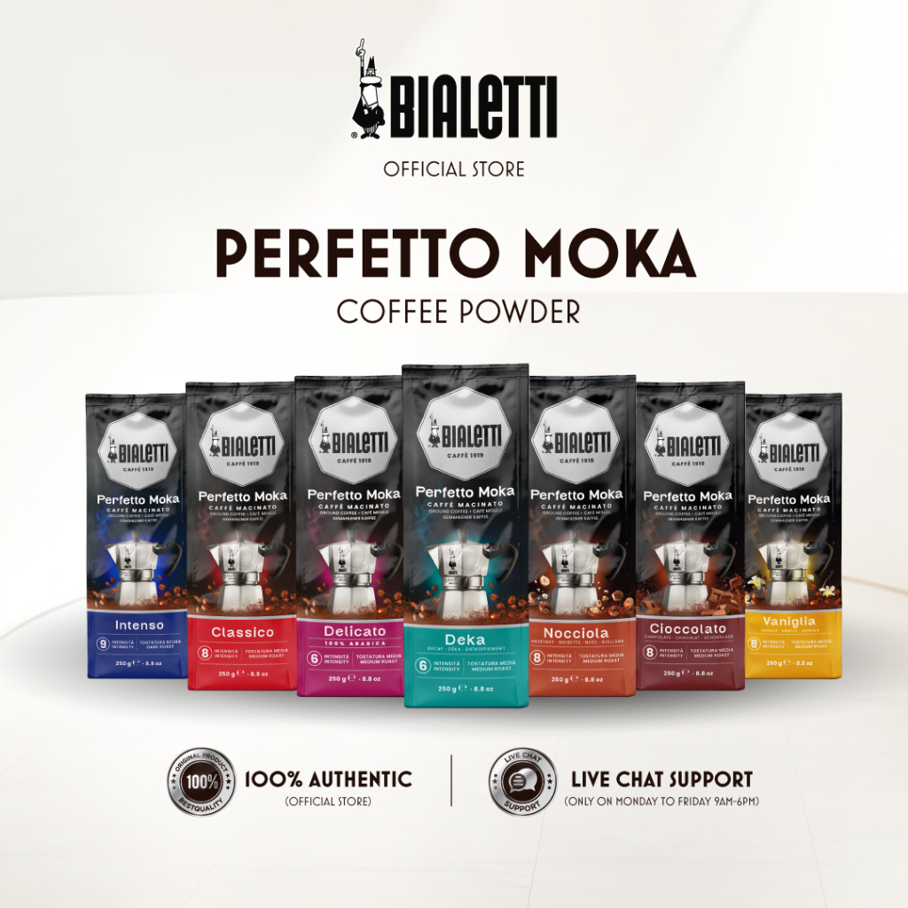 Bialetti Perfetto Moka Coffee Powder Ground Coffee Robusta Arabica ...
