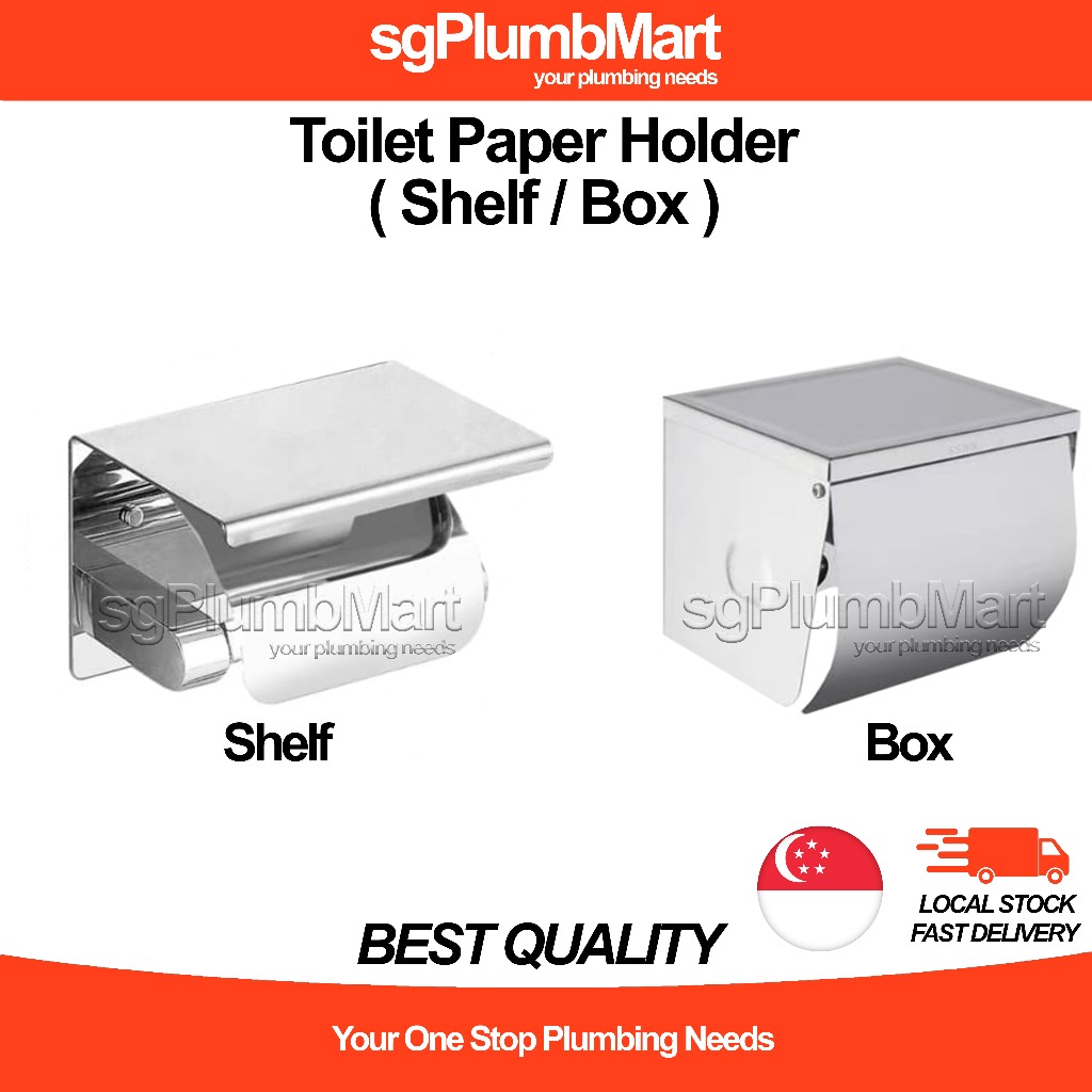 sgPlumbMart Stainless Steel Heavy Duty Toilet Paper Holder Box Type ...
