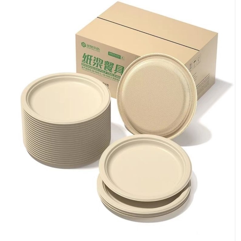 [SG Seller] Disposable food grade biodegradable dinner plate birthday ...
