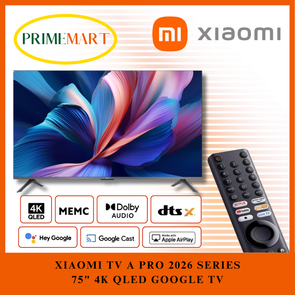 XIAOMI TV A PRO 75" 2026 4K QLED GOOGLE TV + 3 YEARS WARRANTY | Shopee ...