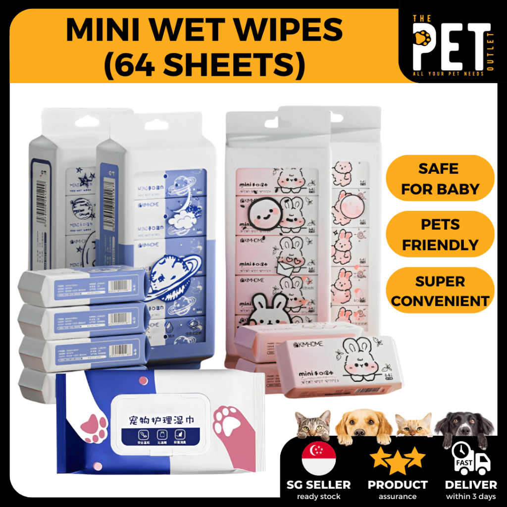 64 Sheets Mini Wipes ( Baby Wipes / Bacteriostatic Rate 99.9% / Hygiene ...