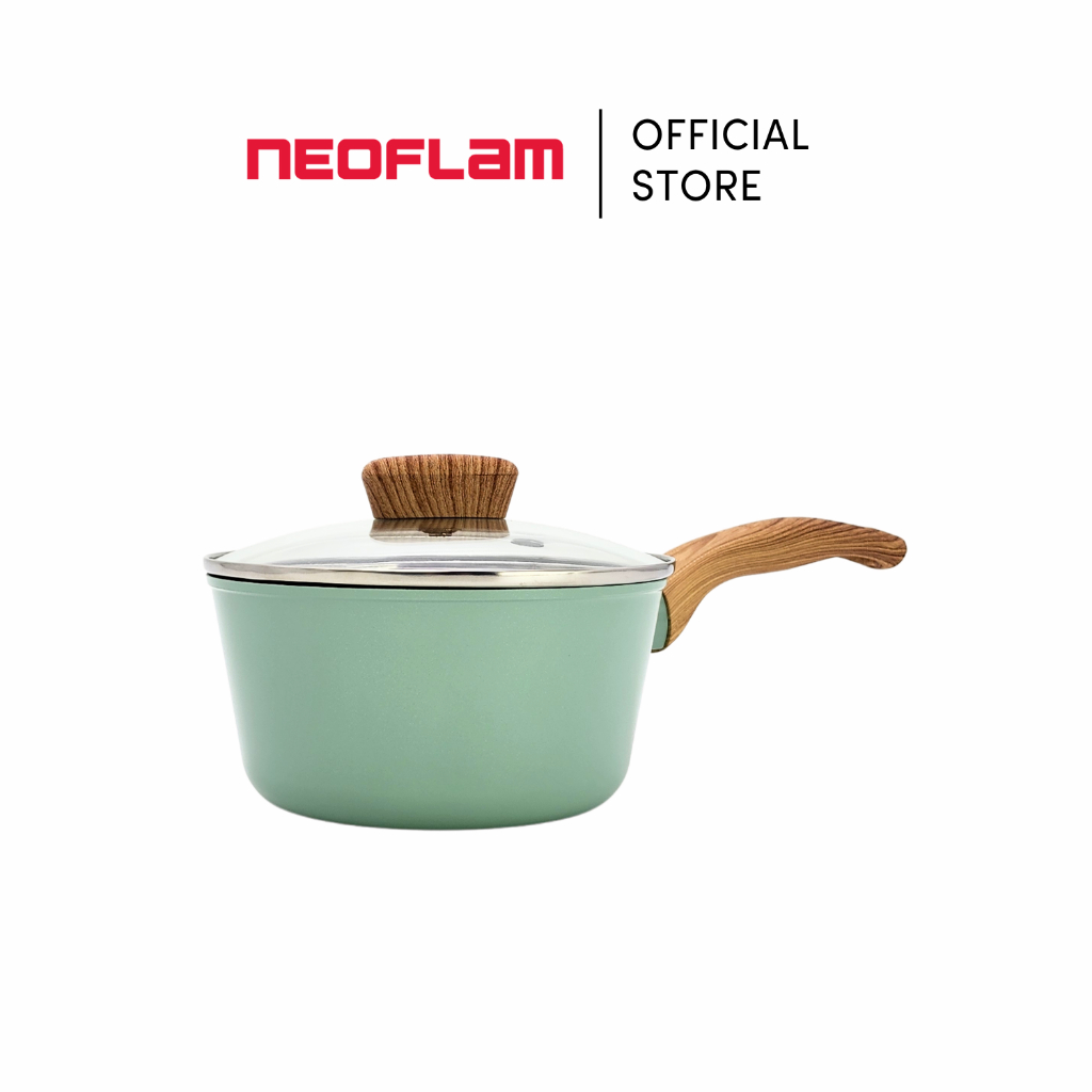 NEOFLAM Nature Saucepan - 18cm │ Non-Stick Ecolon Ceramic Coating | Shopee Singapore