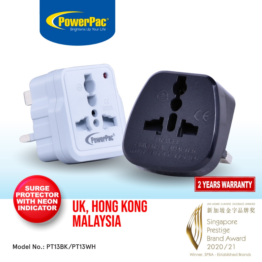 PowerPac Universal Travel Adapter (PT13) UK, Hong Kong Malaysia ...