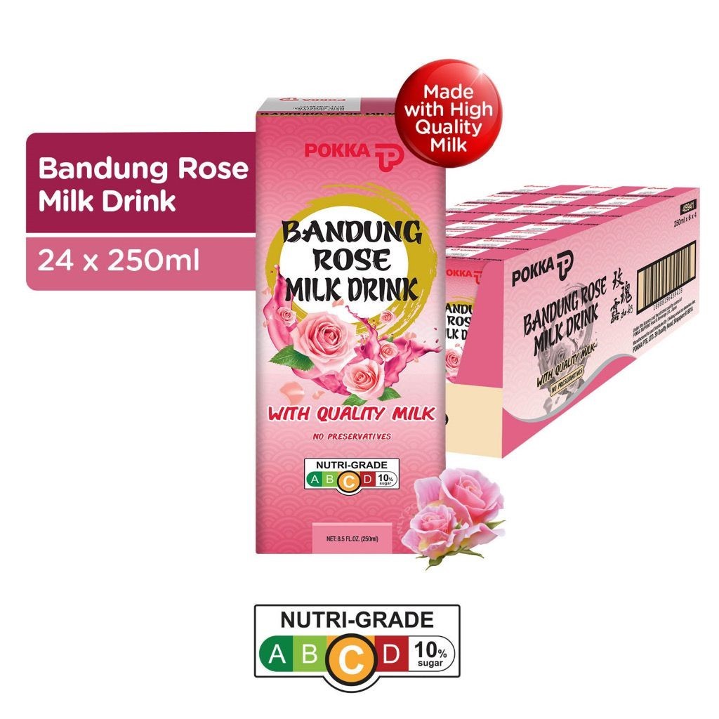 Pokka Bandung Rose Milk Drink 250mlX24 | Shopee Singapore