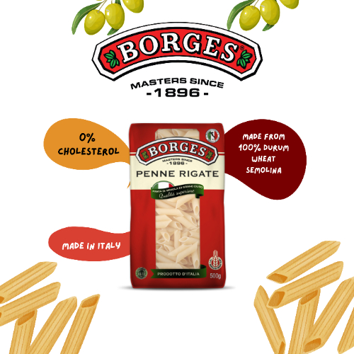 Borges Penne Rigate Durum Wheat Pasta 500G [Spain] (Halal) | Shopee ...