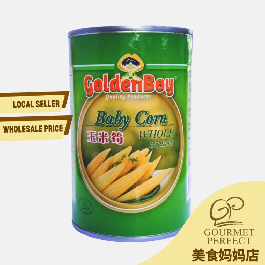 Golden Boy Whole Baby Corn in Brine 425g - Halal | 玉米笋 | Shopee Singapore