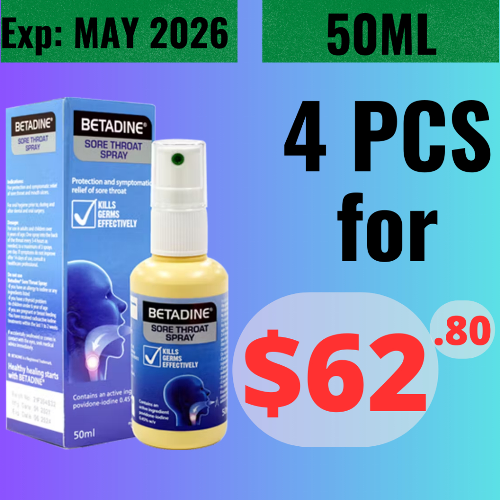 Betadine Sore Throat Spray 50ml Antiseptic Mouth Ulcer Bactidol Difflam ...