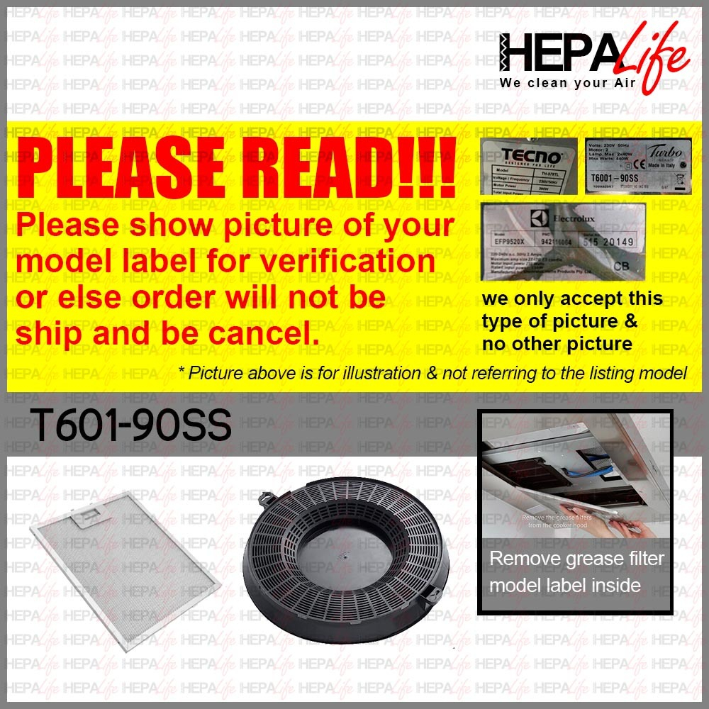 Turbo T601-90SS / T601 90SS Compatible Cooker Hood Carbon filter ...