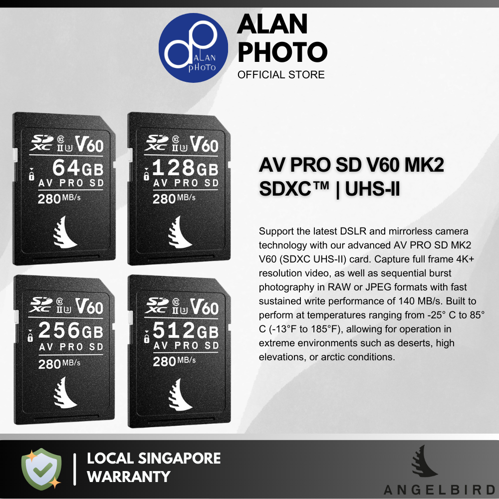 Angelbird AV PRO SD V60 MK2 SDXC™ | UHS-II Memory Card 64GB | 128GB ...