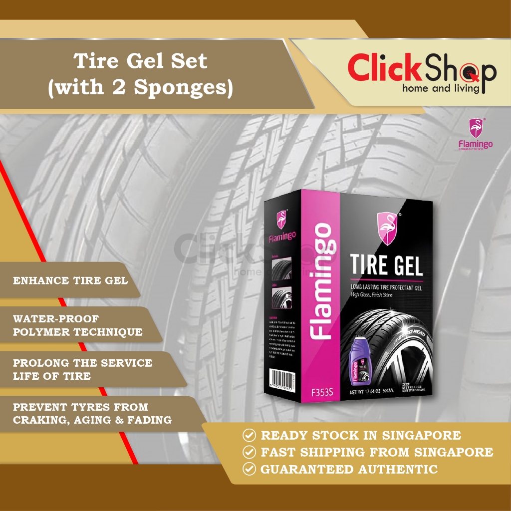 Flamingo Tire Gel Set 500ML Tire Protectant Gel Waterbase Silicone base ...