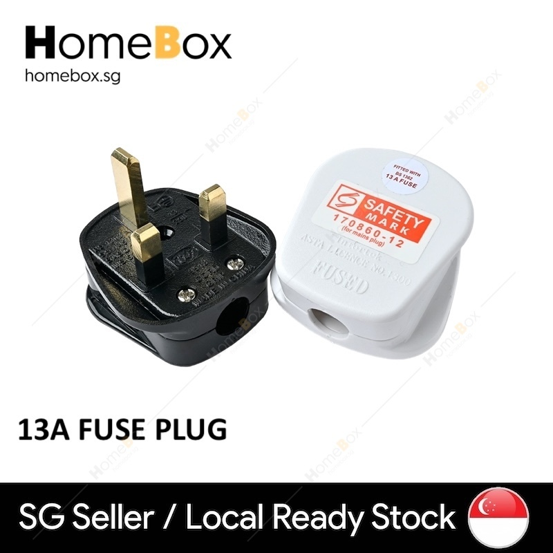 【Homebox】🇸🇬 Standard 3 Pin Plug Head with Singapore Safety Mark (13Amp ...