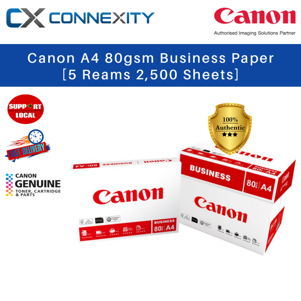 Canon 80gsm Business A4 Paper [1 box: 2500 sheets] Canon A4 Paper Canon ...