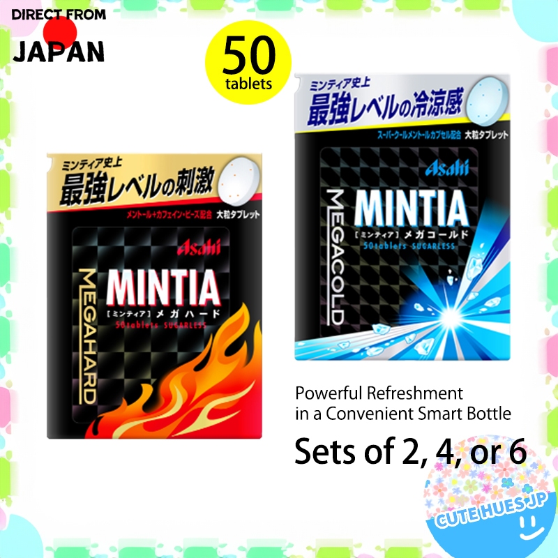 Asahi "MINTIA" Sugarless large Mint Tablets: Mega Hard / Mega Cold - 50 Tablets, 50g - Available ...