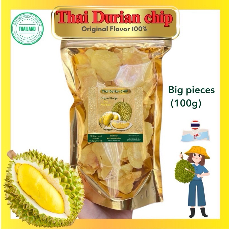 Thai Durian Chips Premium Made from 100% Durian Monthong Original ...